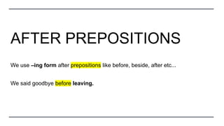 Ing forms and infinitives studente liceo | PPT