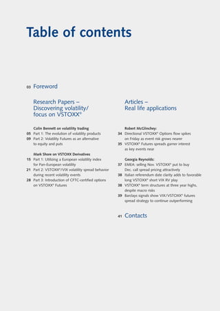 VSTOXX® | Discovering Volatility | Eurex Exchange | PDF