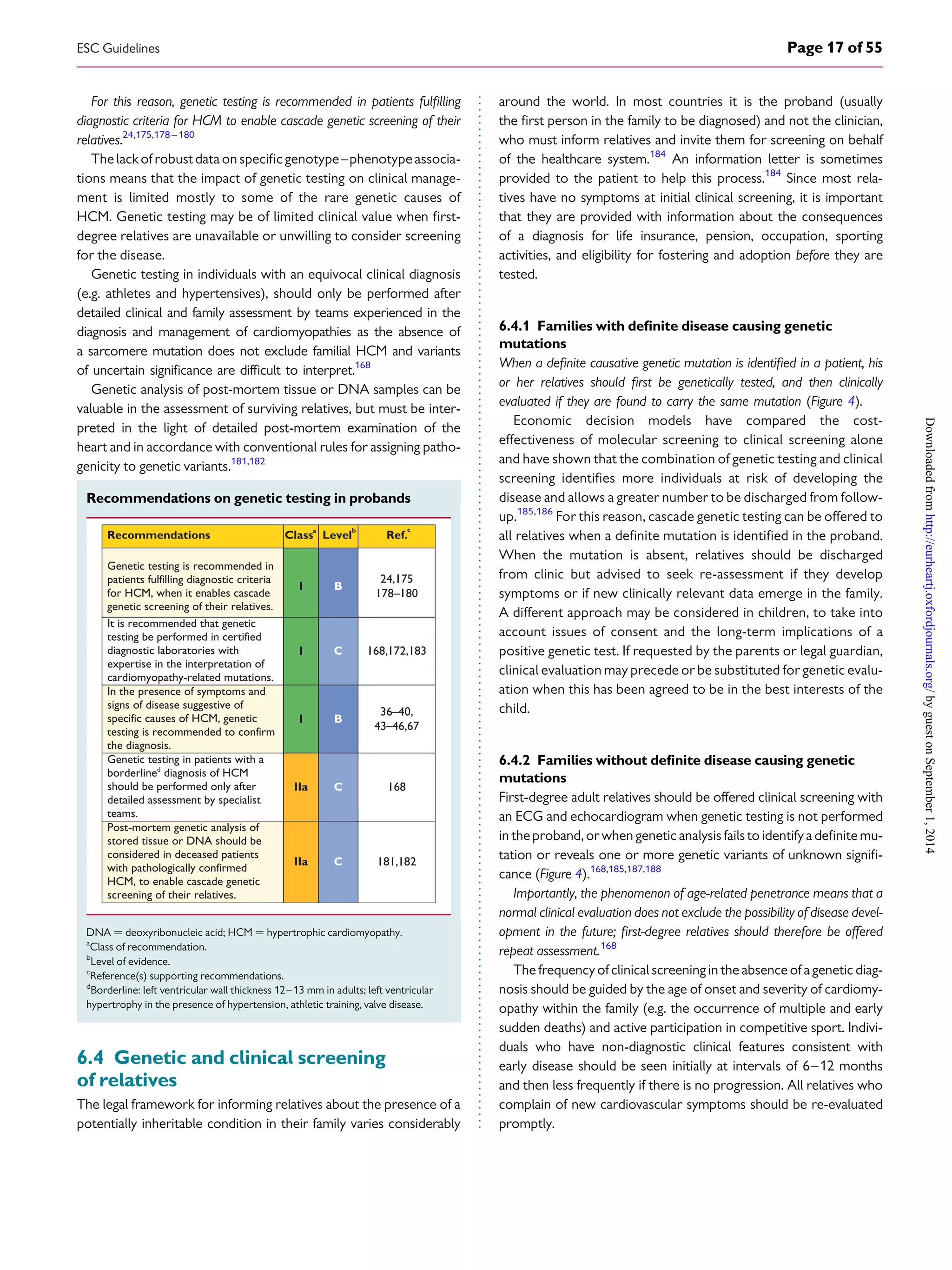 Eur heart j 2014 esc guidelines on diagnosis and management of hypertrophic cardiomyopathy | PDF