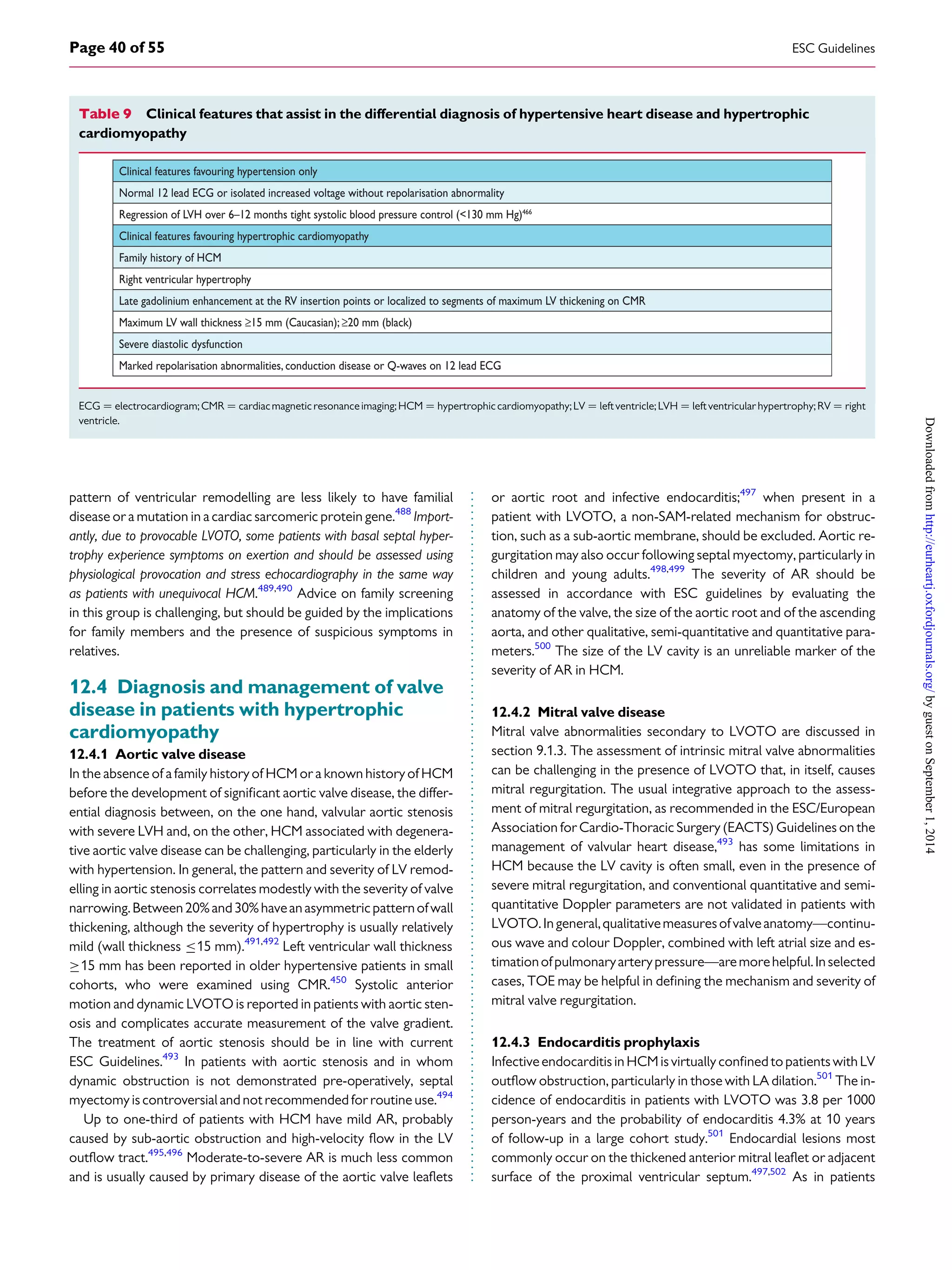 Eur heart j 2014 esc guidelines on diagnosis and management of hypertrophic cardiomyopathy | PDF