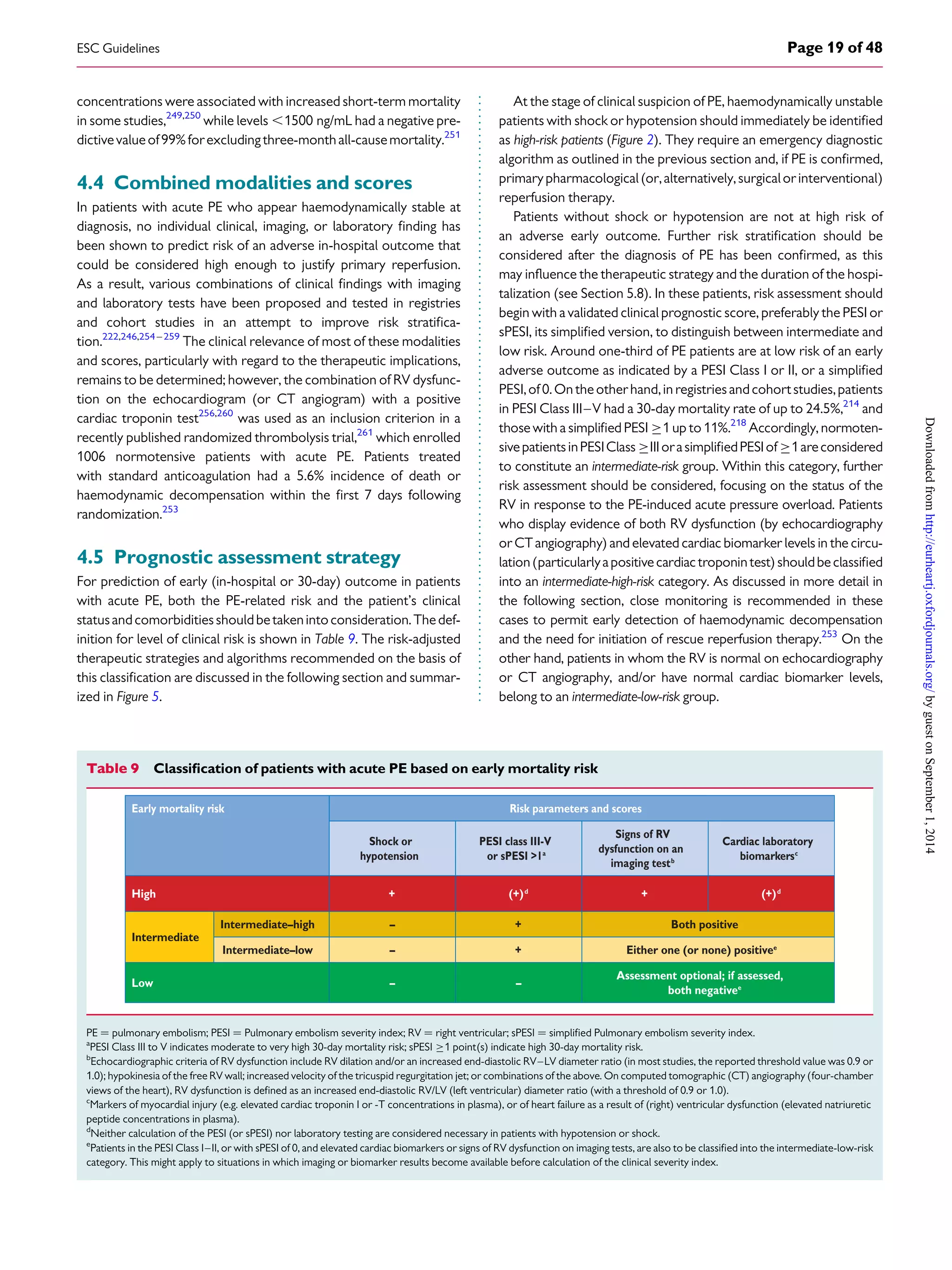 Eur heart j 2014 esc guidelines on the diagnosis and management of acute pulmonary embolism | PDF