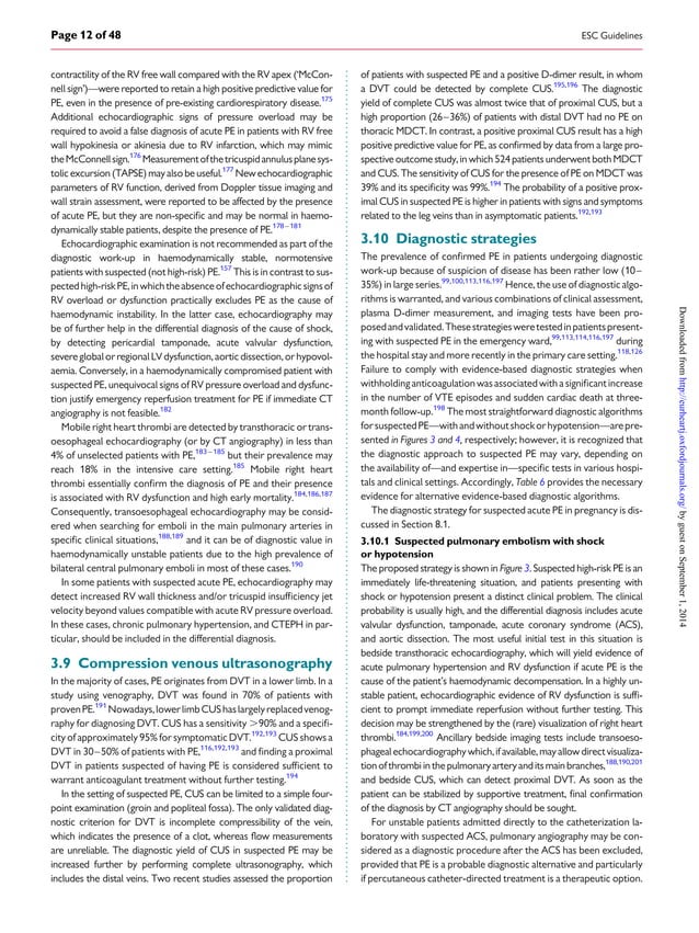Eur heart j 2014 esc guidelines on the diagnosis and management of acute pulmonary embolism | PDF