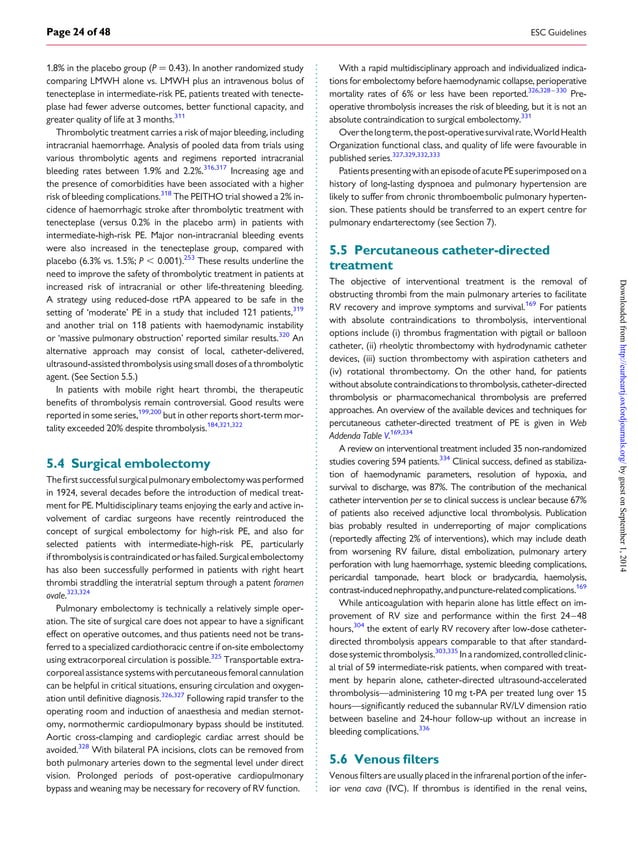Eur heart j 2014 esc guidelines on the diagnosis and management of acute pulmonary embolism | PDF