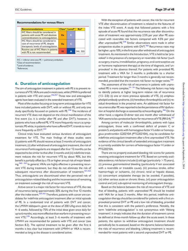Eur heart j 2014 esc guidelines on the diagnosis and management of acute pulmonary embolism | PDF