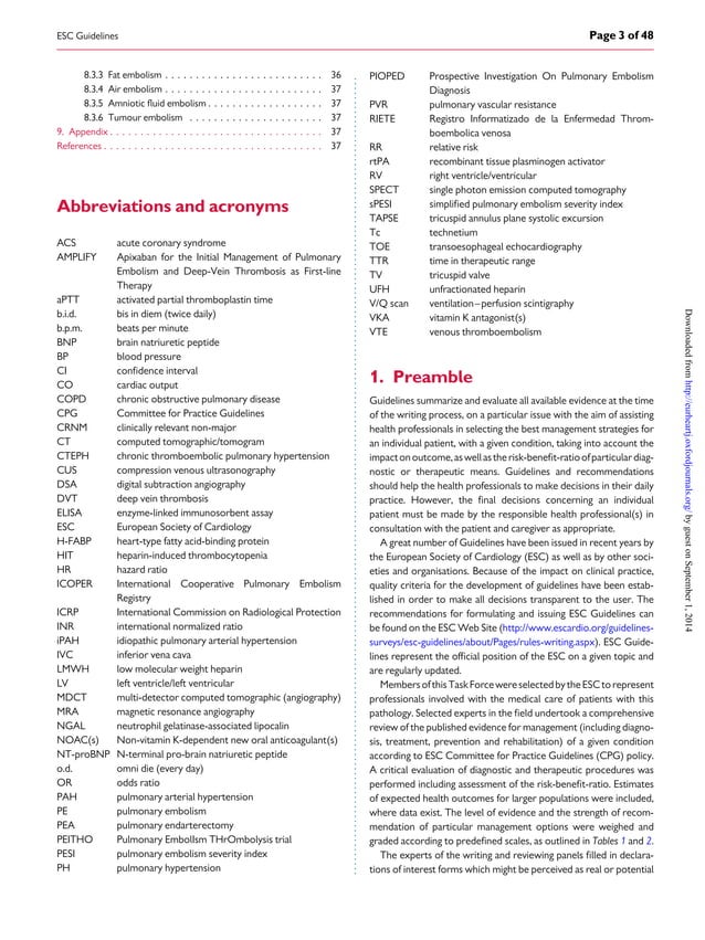 Eur heart j 2014 esc guidelines on the diagnosis and management of acute pulmonary embolism | PDF