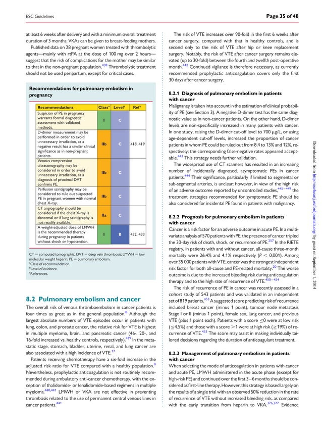 Eur heart j 2014 esc guidelines on the diagnosis and management of acute pulmonary embolism | PDF