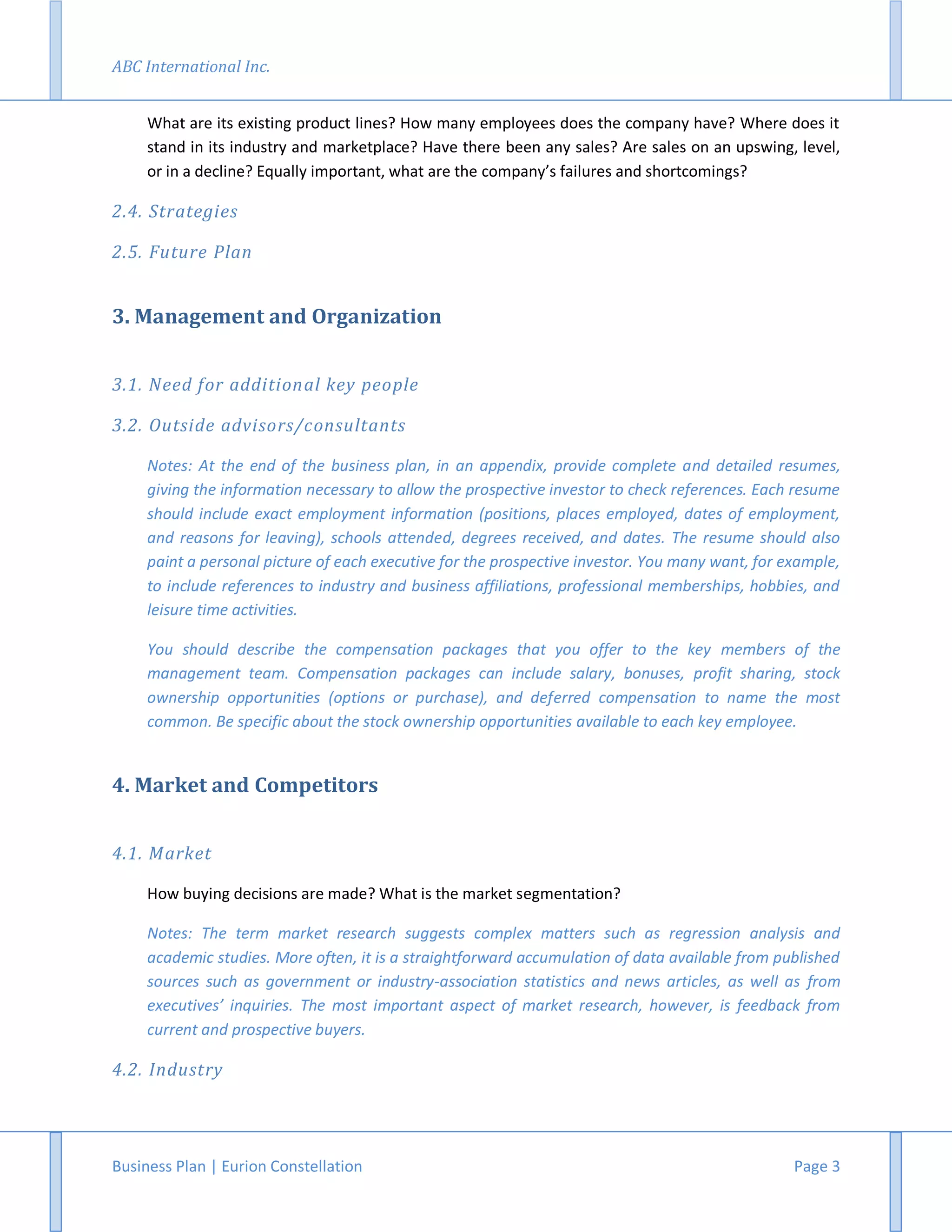 Eurion - Sample business plan | PDF