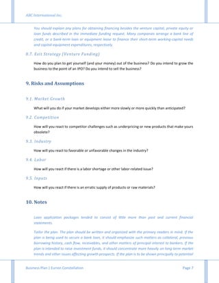 Eurion - Sample business plan | PDF