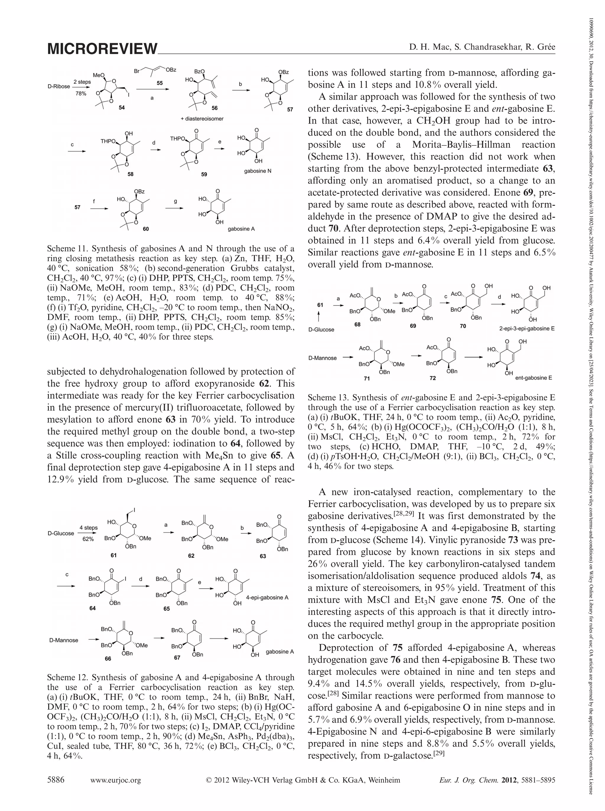 Total Synthesis of Gabosines | PDF