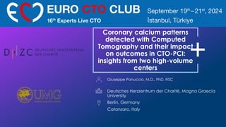 Coronary calcium patterns detected with Computed Tomography and their ...