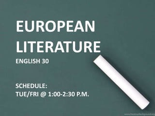 European Literature Day 1 | PPTX