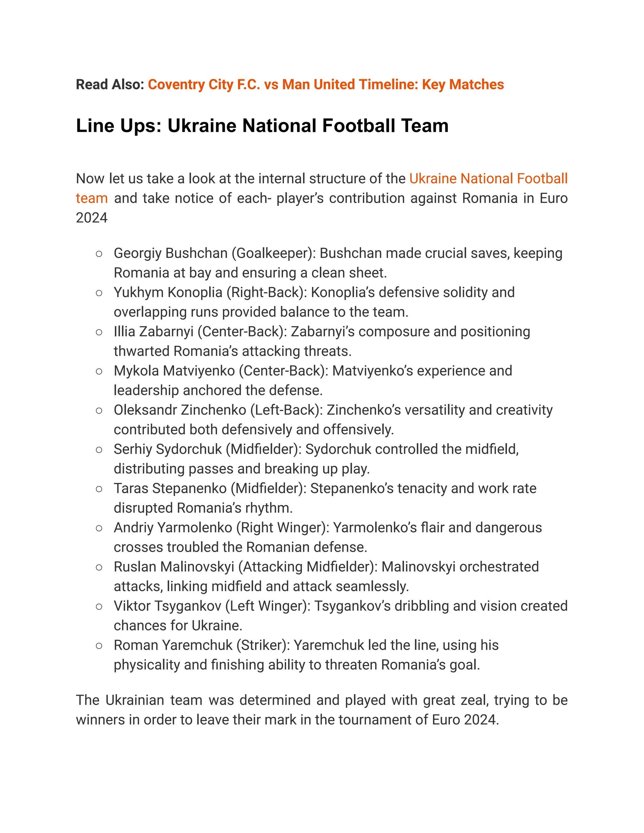 Euro 2024 Clash Romania vs Ukraine National Football Team Key ...