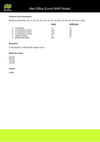 Met Office Euro4 NWP Model | PDF