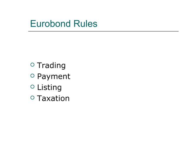 Euro Bonds | PPT | Stocks and Bonds | Personal Investing