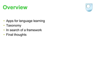 Towards a Framework for Evaluating Language Learning Mobile Apps | PPT