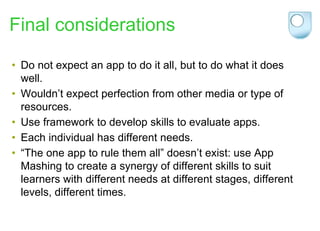 Towards a Framework for Evaluating Language Learning Mobile Apps | PPT