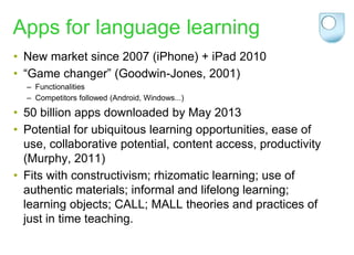 Towards a Framework for Evaluating Language Learning Mobile Apps | PPT