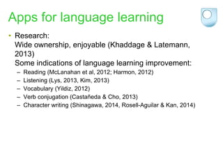 Towards a Framework for Evaluating Language Learning Mobile Apps | PPT