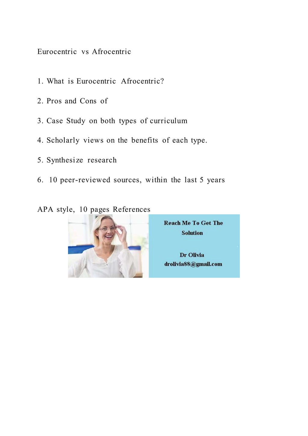 Eurocentric vs Afrocentric1. What is Eurocentric Afrocentric | DOCX