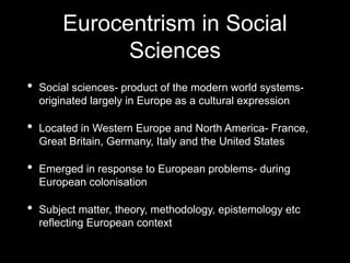 Social Research: Eurocentrism | PPT