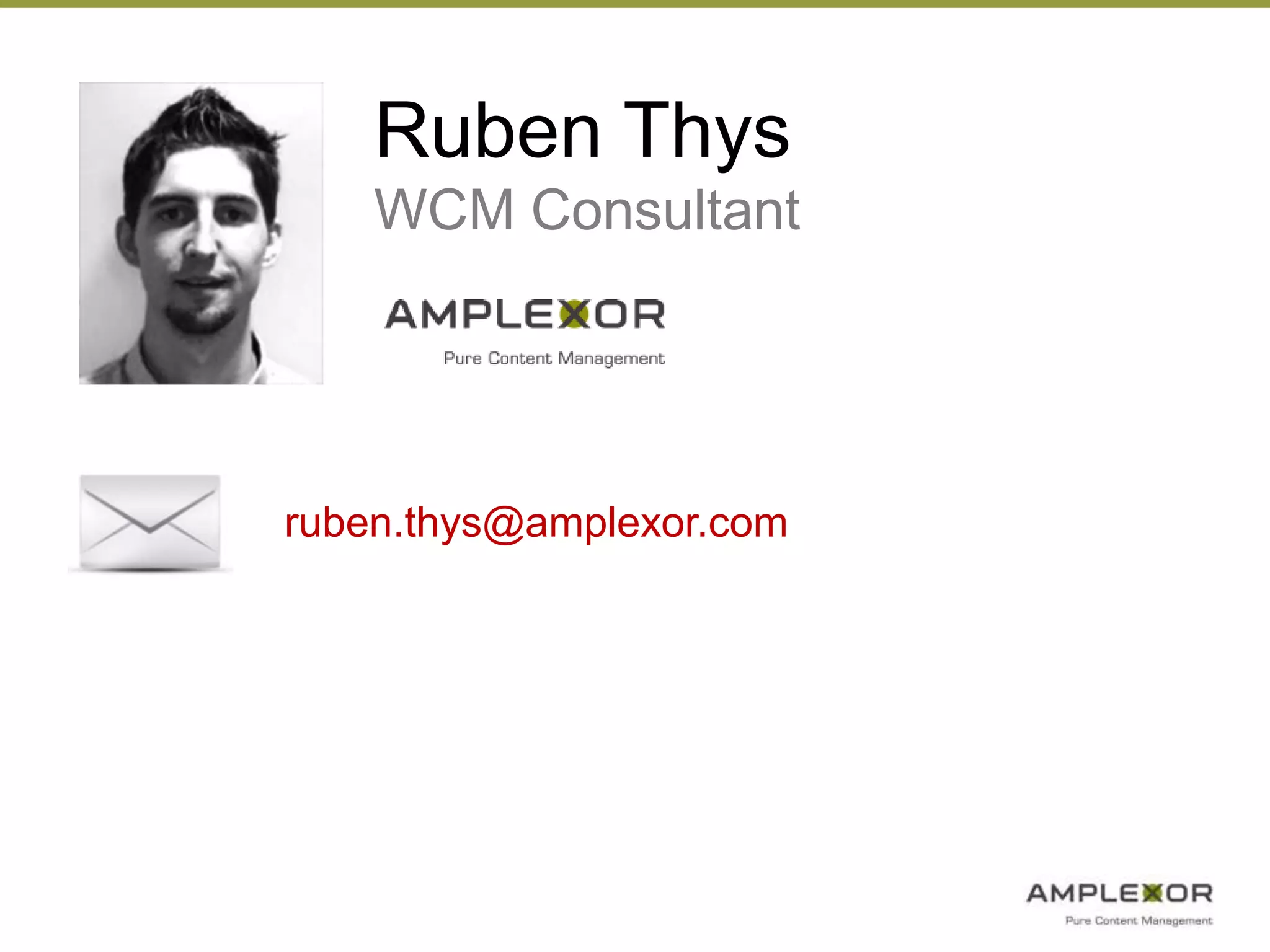 Amplexor Customer Experience Management seminar Technical overview ...