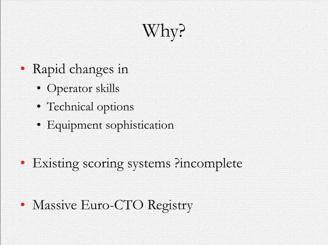 The Euro CTO Score – Comparison with existing scores | PPT