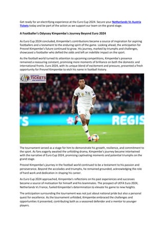 Euro Cup 2024 Presnel Kimpembe A Defensive Maestro's Journey.docx ...