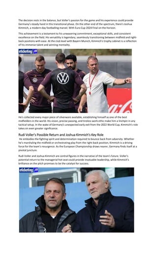 Euro Cup 2024 Rudi Voller Reveals Complete Germany Squad for the ...