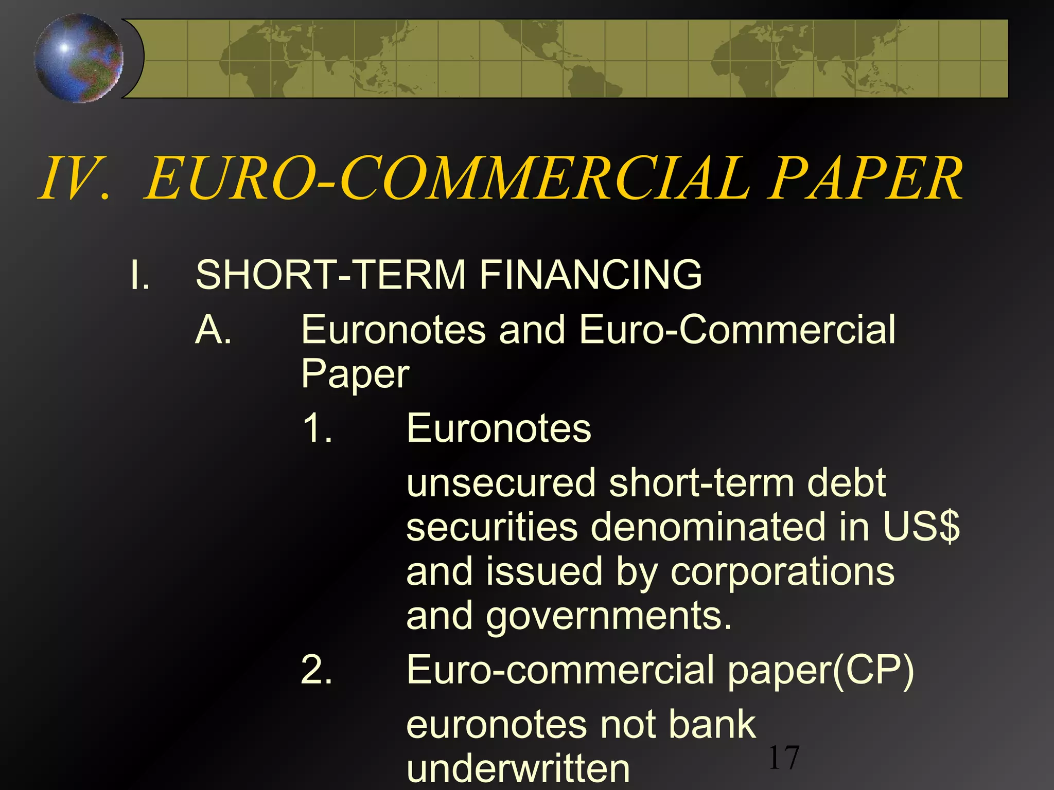 Euro currency markets | PPT