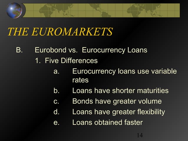 Euro currency markets | PPT
