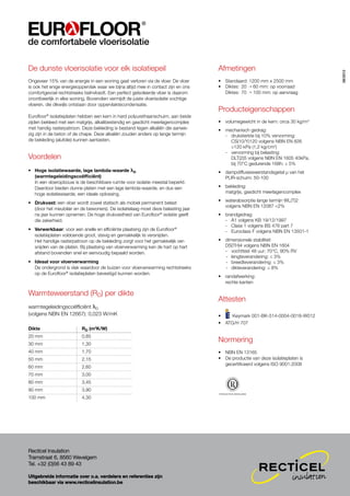 Recticel Insulation - Eurofloor productflyer | PDF