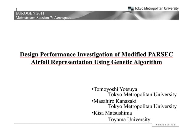 DESIGN PERFORMANCE INVESTIGATION OF MODIFIED PARSEC AIRFOIL REPRESENTATION USING GENETIC ...