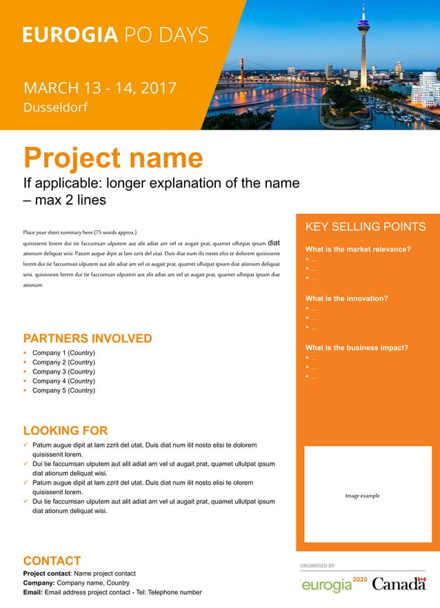 EUROGIA Dusseldorf Event PPT Poster Template | PPTX