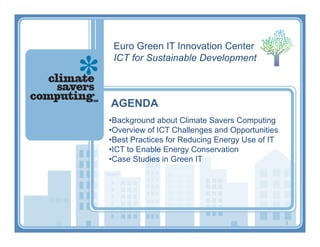 Euro Green IT Innovation Center - Climate Savers Computing | PDF