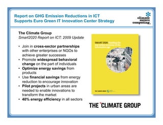 Euro Green IT Innovation Center - Climate Savers Computing | PDF