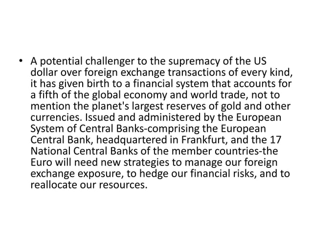 Euro issues | PPTX | Currencies | Economy