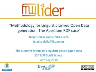 Methodology for Linguistic Linked Open Data generation. The Apertium RDF case | PPT