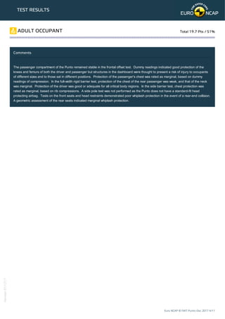 Fiat Punto Crash Test Rating - Euro NCAP | PDF