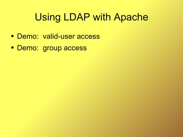 LDAP Applied (EuroOSCON 2005) | PPT