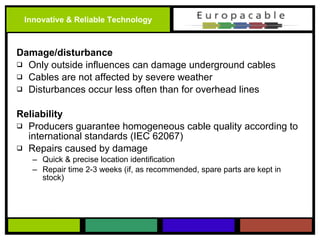Extra High Voltage Underground Power Cable | PPT