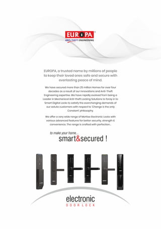 Europa Electronic Locks with Safety Features | PDF