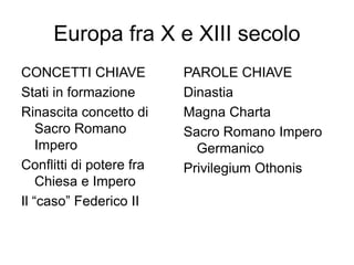 Europa fra x e xiii secolo | PPT