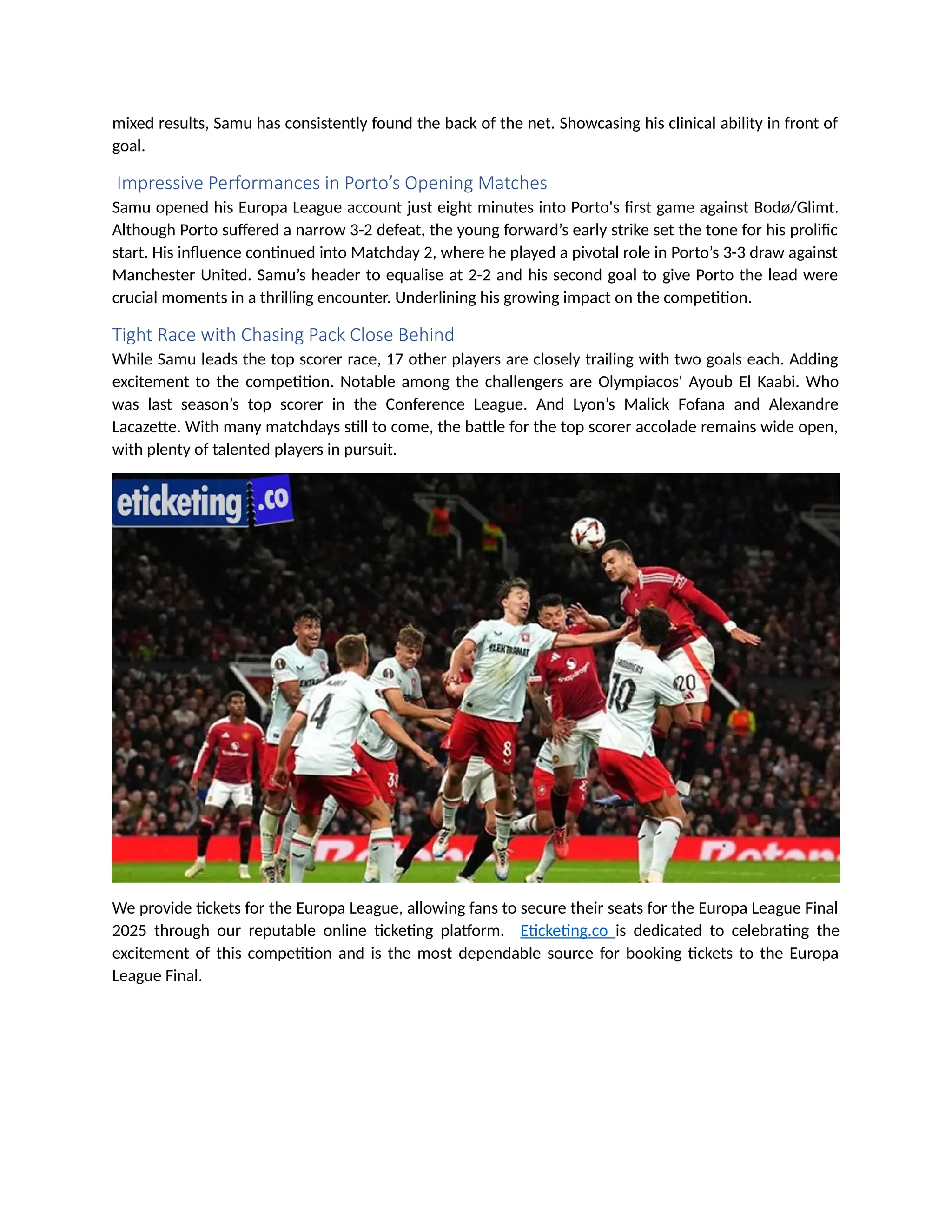 Europa League Final Advert: Ajax and Twe | DOCX