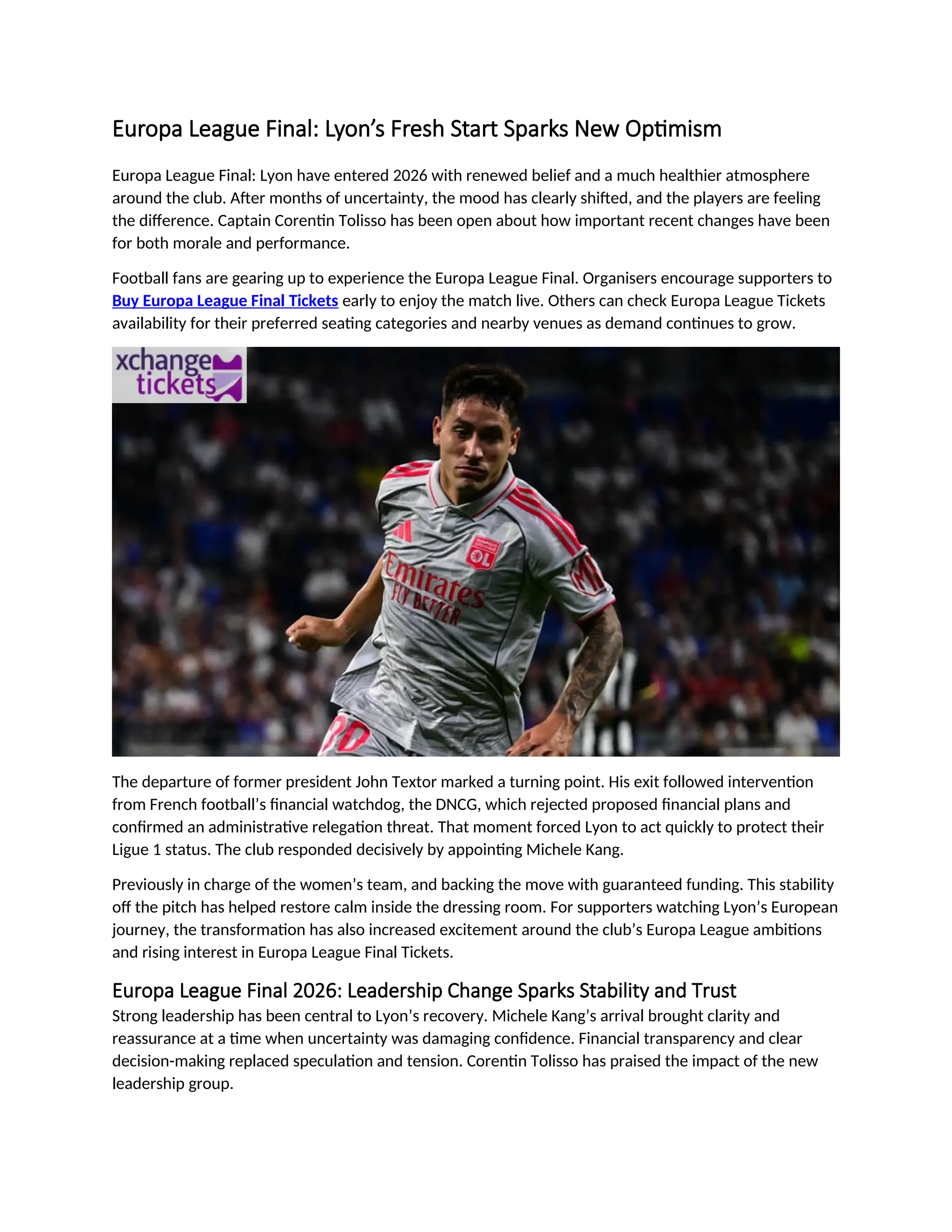 Europa League Final Lyon’s Fresh Start Sparks New Optimism.docx