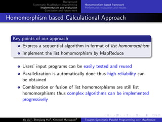 Towards Systematic Parallel Programming over MapReduce | PPT