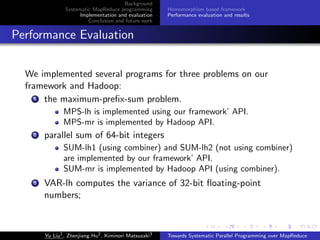 Towards Systematic Parallel Programming over MapReduce | PPT