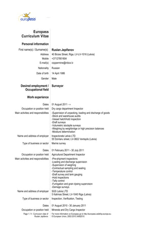 CV Ruslans Jepifanovs | DOC | Logistics | Business