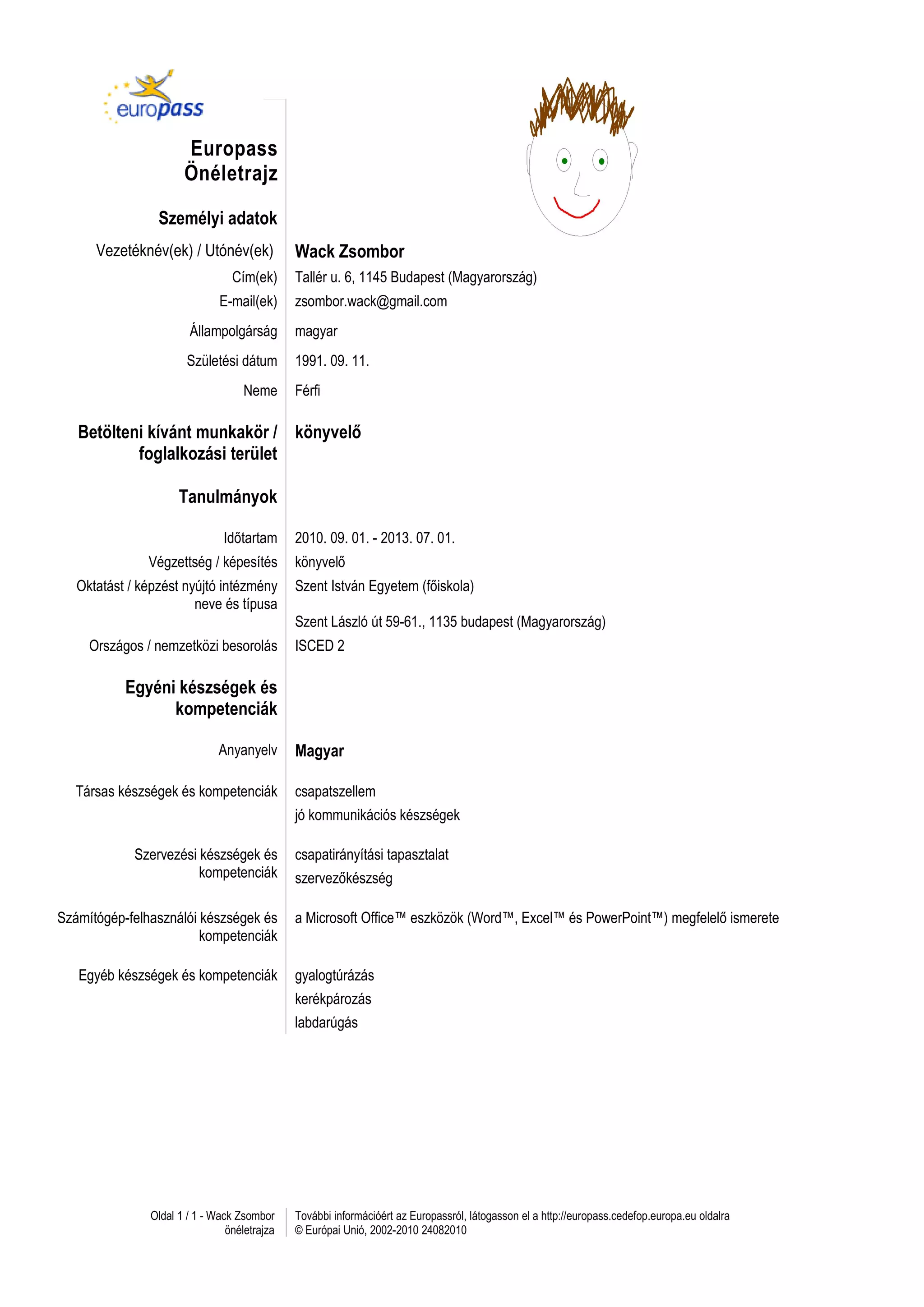 Europass cv-120423-wack | PDF