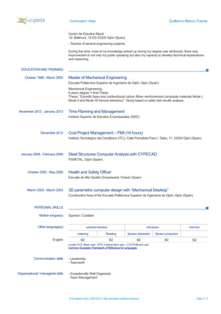 Europass CV Guillermo Blanco | PDF