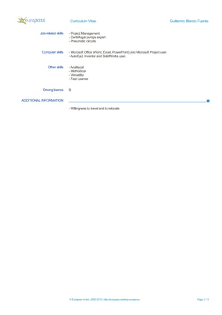 Europass CV Guillermo Blanco | PDF